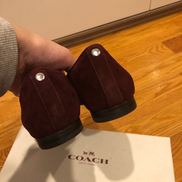 Coach | Shoes | Coach Cambridge Suede Red Wine Flats | Poshmark